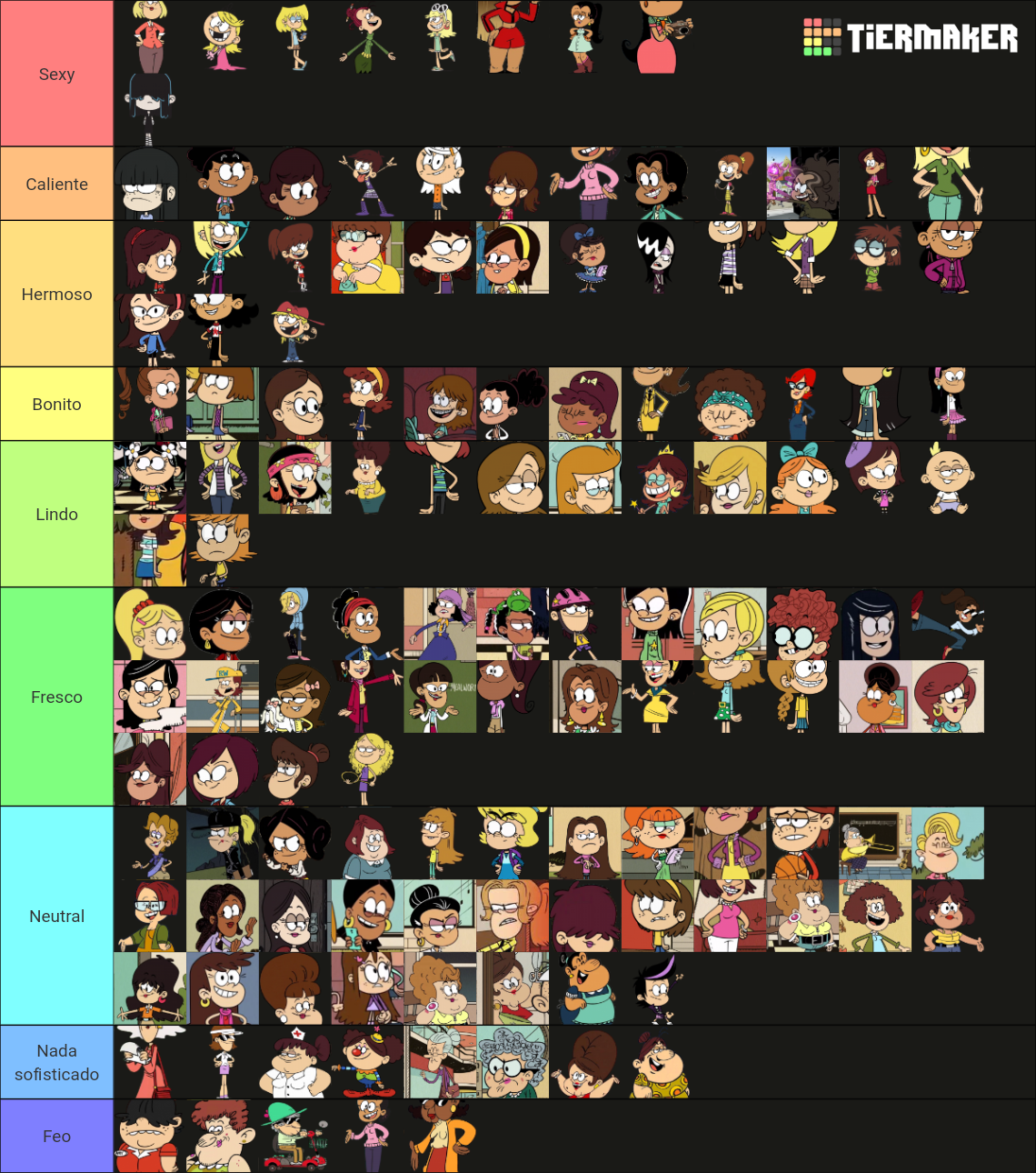 The Loud House females ranked by their looks Tier List (Community Rankings) - TierMaker