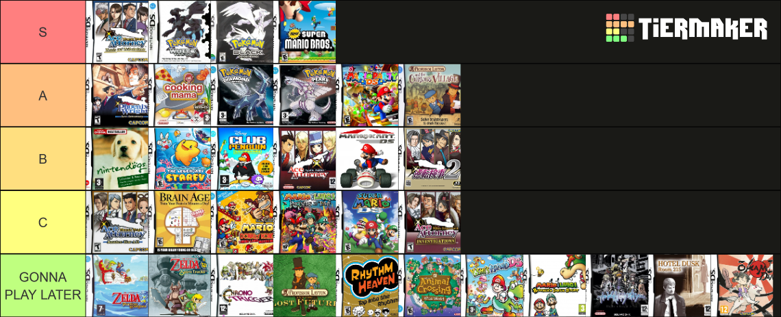 Nintendo DS Games Tier List (Community Rankings) - TierMaker