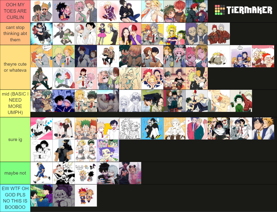 My Hero Academia Ship Tier List (Community Rankings) - TierMaker