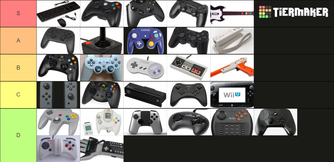Video Game Controllers Tier List (Community Rankings) - TierMaker