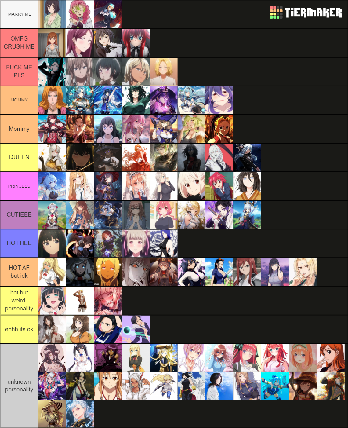 waifus Tier List (Community Rankings) - TierMaker