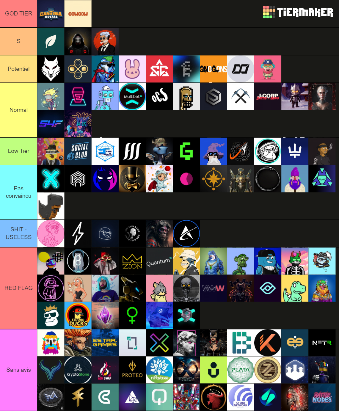 MultiversX NFT project Tier List (Community Rankings) - TierMaker