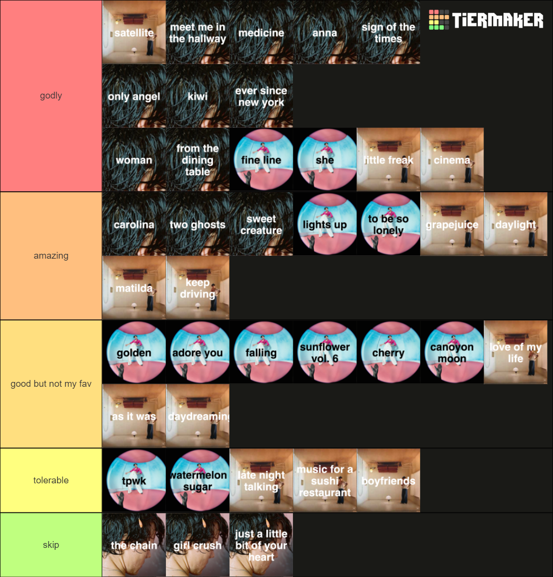 all harry styles songs Tier List (Community Rankings) - TierMaker