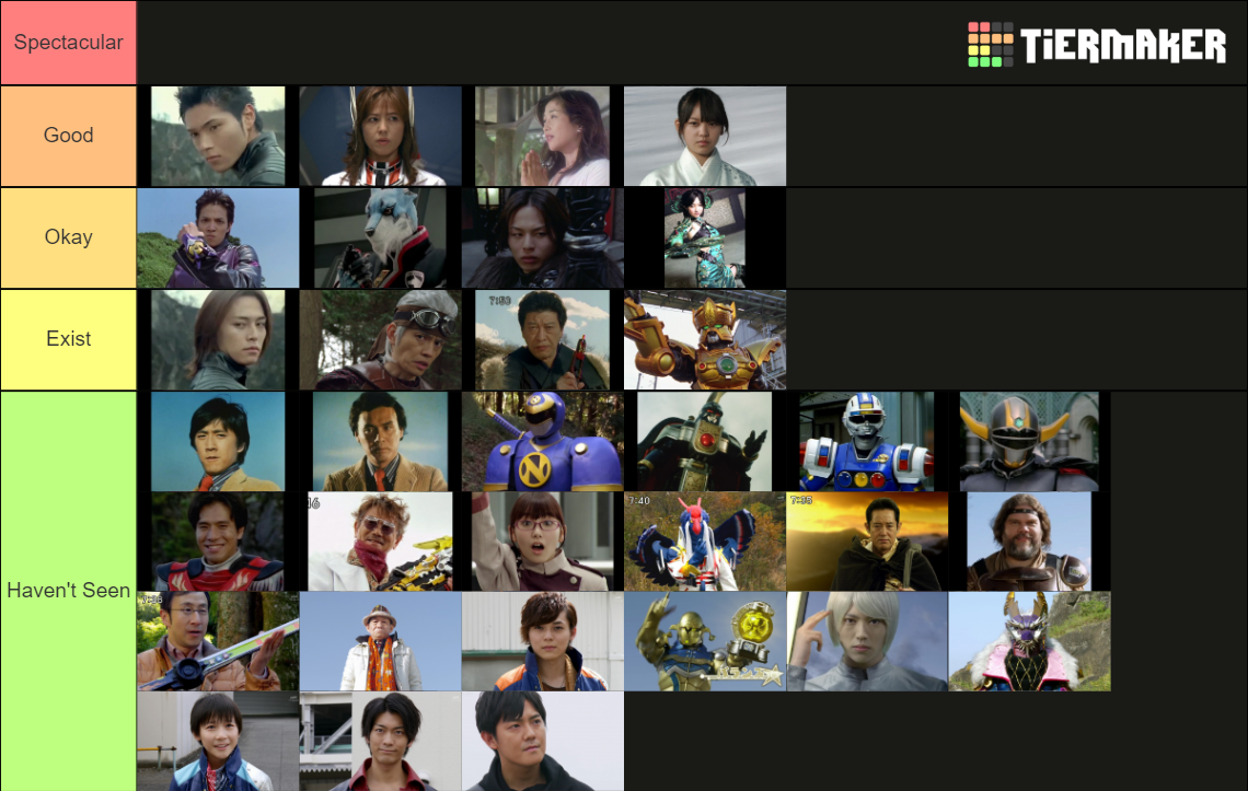 for Every Extra in Sentai Tier List (Community Rankings) - TierMaker