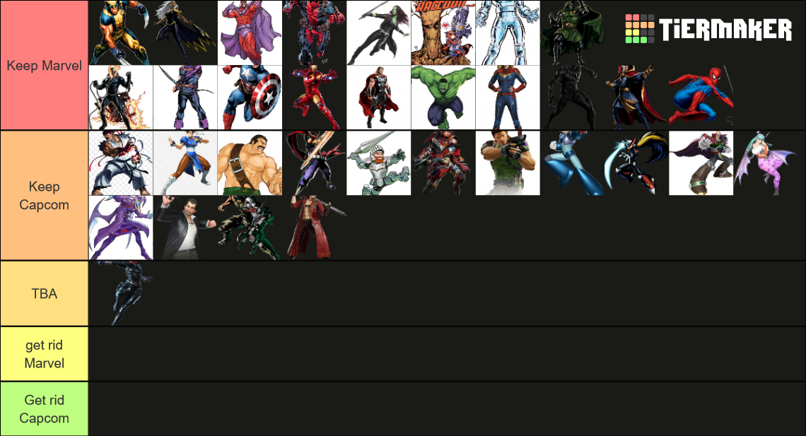 Marvel Vs Capcom Roster Duster Tier List (Community Rankings) - TierMaker