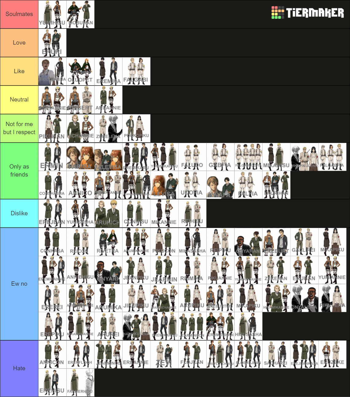 AOT/SNK full ship Tier List (Community Rankings) - TierMaker