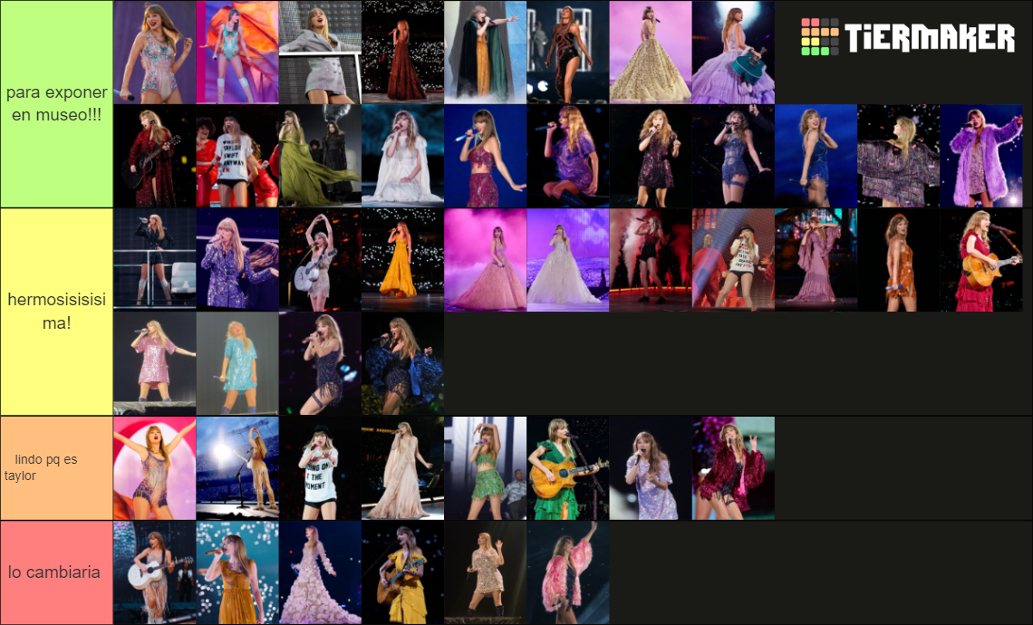 taylor swift eras outfits Tier List (Community Rankings) - TierMaker