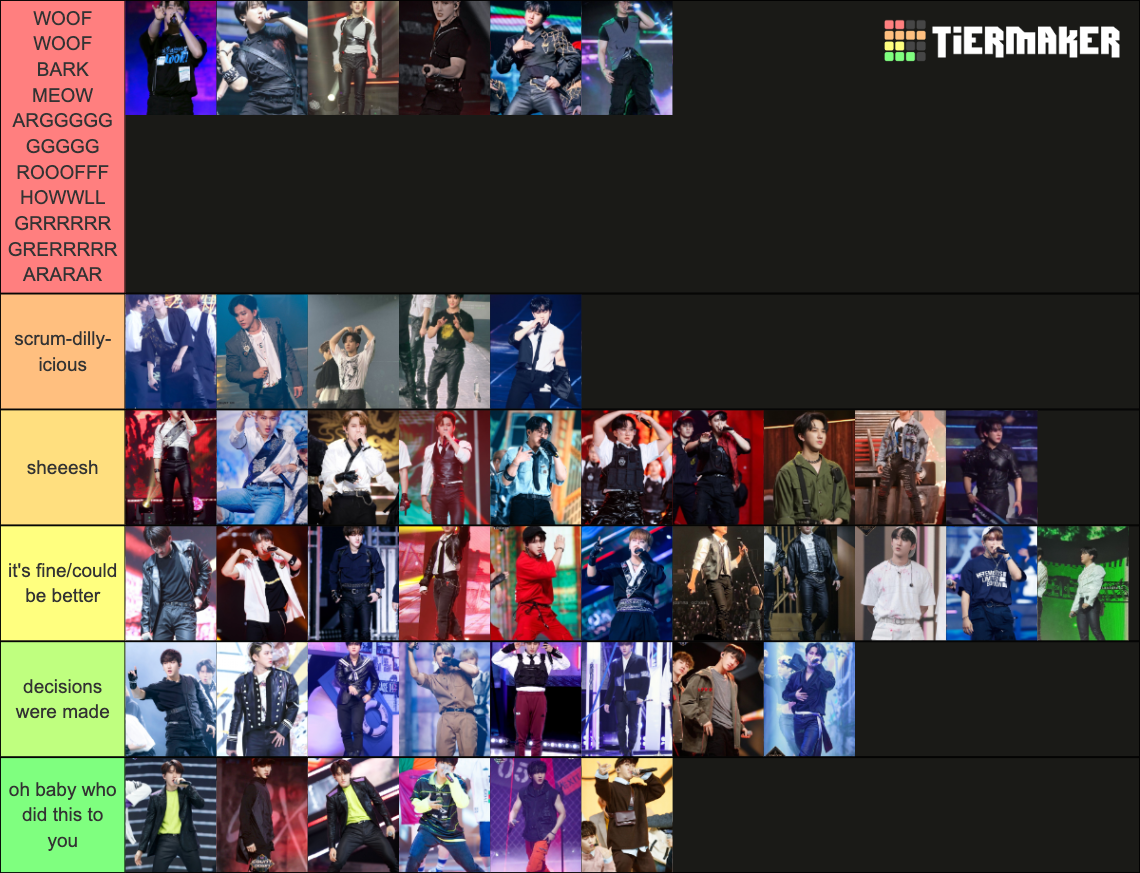 ranking changbin's stage outfits Tier List (Community Rankings) - TierMaker