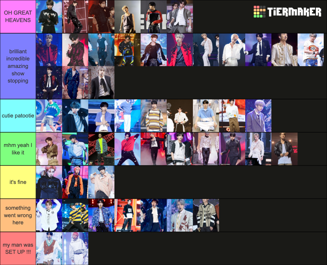 ranking heeseung's stage outfits Tier List (Community Rankings) - TierMaker