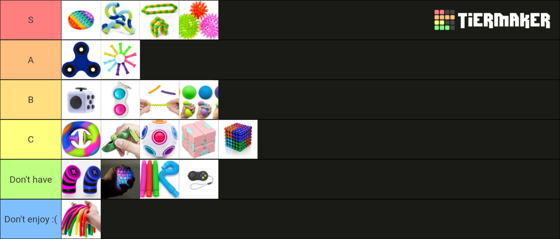Fidget Toy ranking Tier List (Community Rankings) - TierMaker