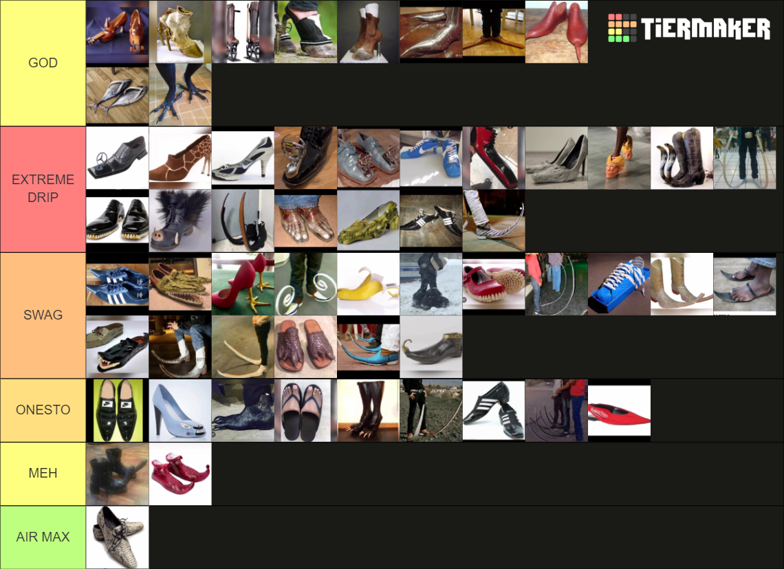 Shoes Meme Tier List (Community Rankings) - TierMaker