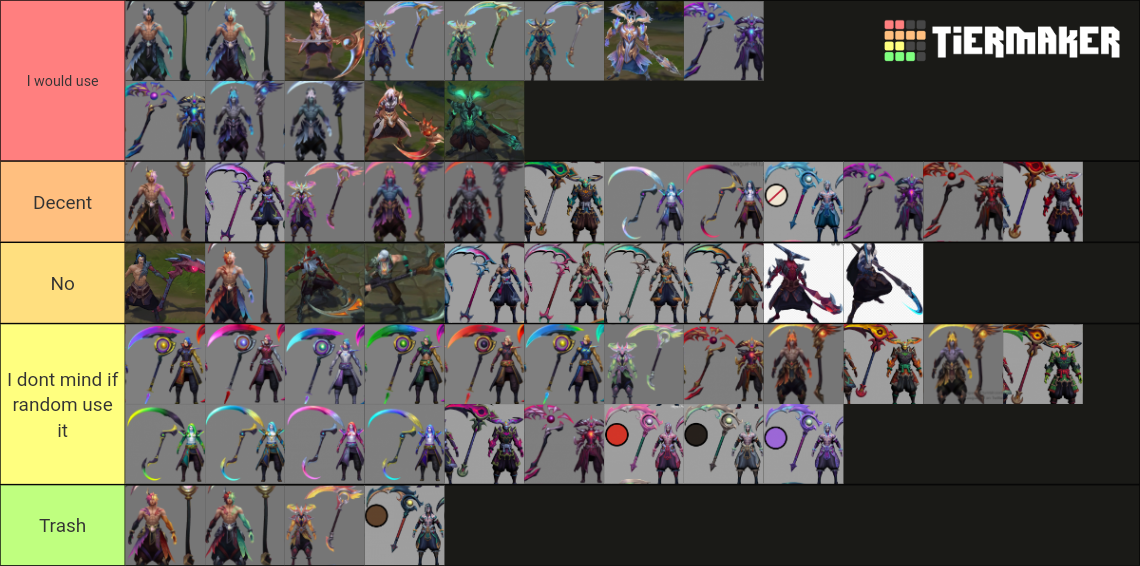 ALL Kayn Forms Skins Chromas Tier List (Community Rankings) - TierMaker