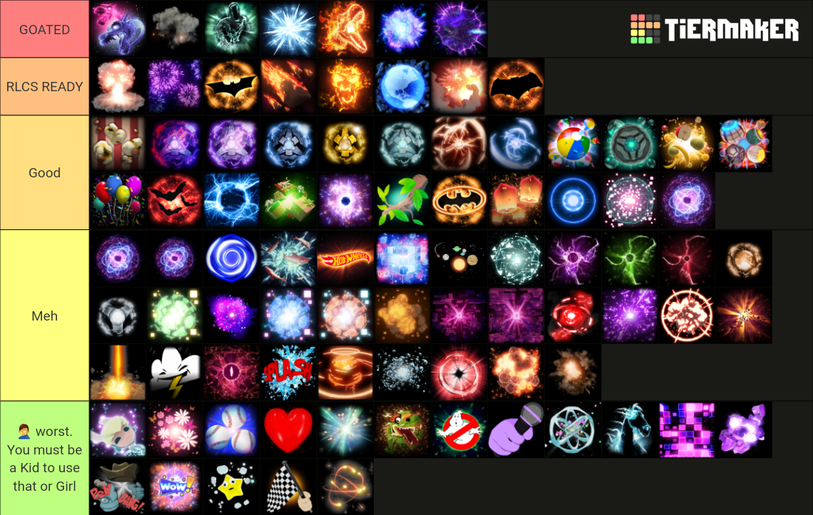 Rocket League Goal Explosions Tier List (Community Rankings) - TierMaker