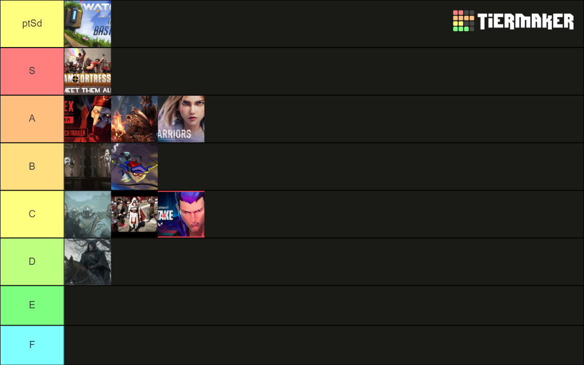 Video game Cinematics pt2 Tier List (Community Rankings) - TierMaker