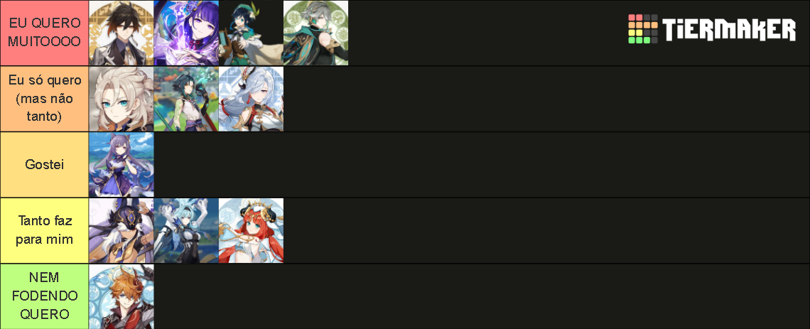 Meta de personagens Tier List (Community Rankings) - TierMaker