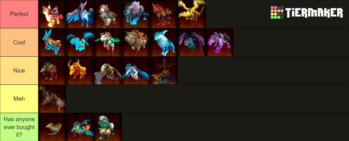 World Of Warcraft Mount Store Tier List (Community Rankings) - TierMaker