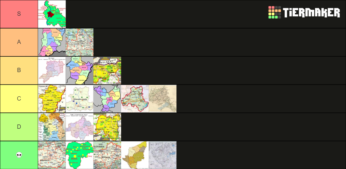 Magyar counties Tier List (Community Rankings) - TierMaker