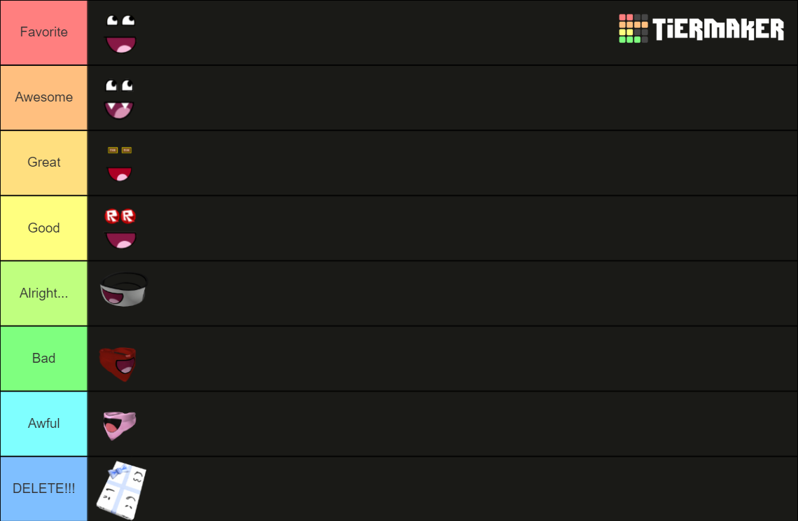 Roblox Epic Faces Tier List (Community Rankings) - TierMaker