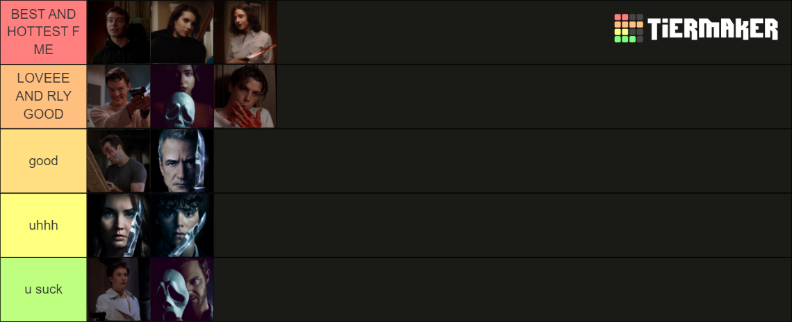 All Ghostface Killers (Scream - Scream VI). Tier List (Community ...