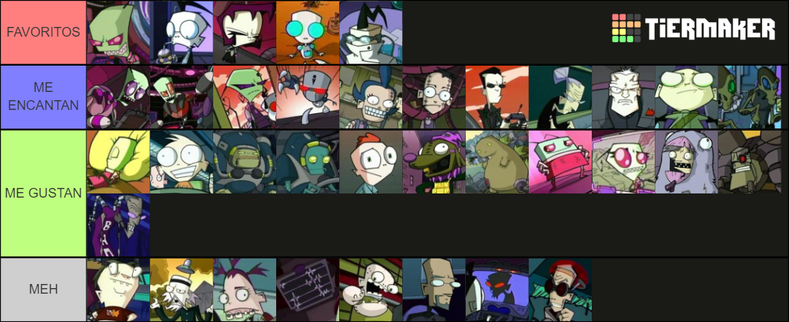 Invader Zim Character Ranker Tier List (Community Rankings) - TierMaker