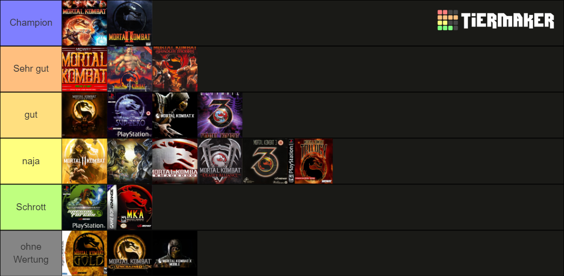 All Mortal Kombat Games Tier List (Community Rankings) - TierMaker