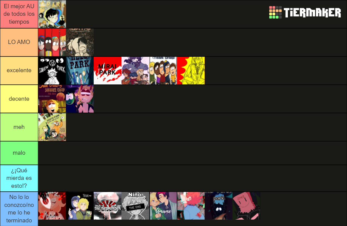 AUs de south park Tier List (Community Rankings) - TierMaker