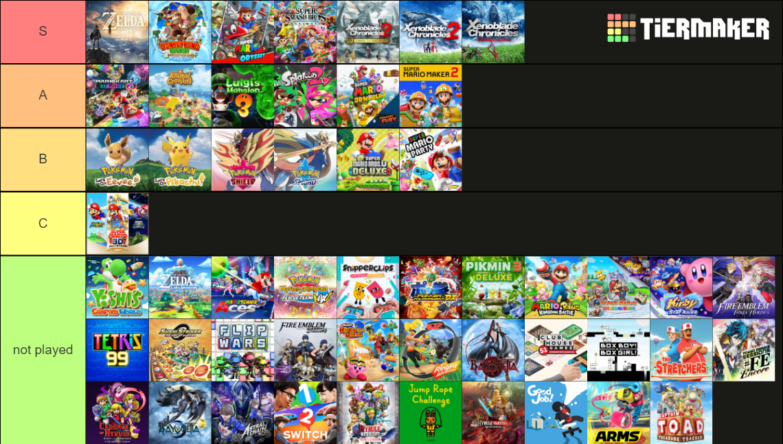 Nintendo Switch Games Tier List (Community Rankings) - TierMaker