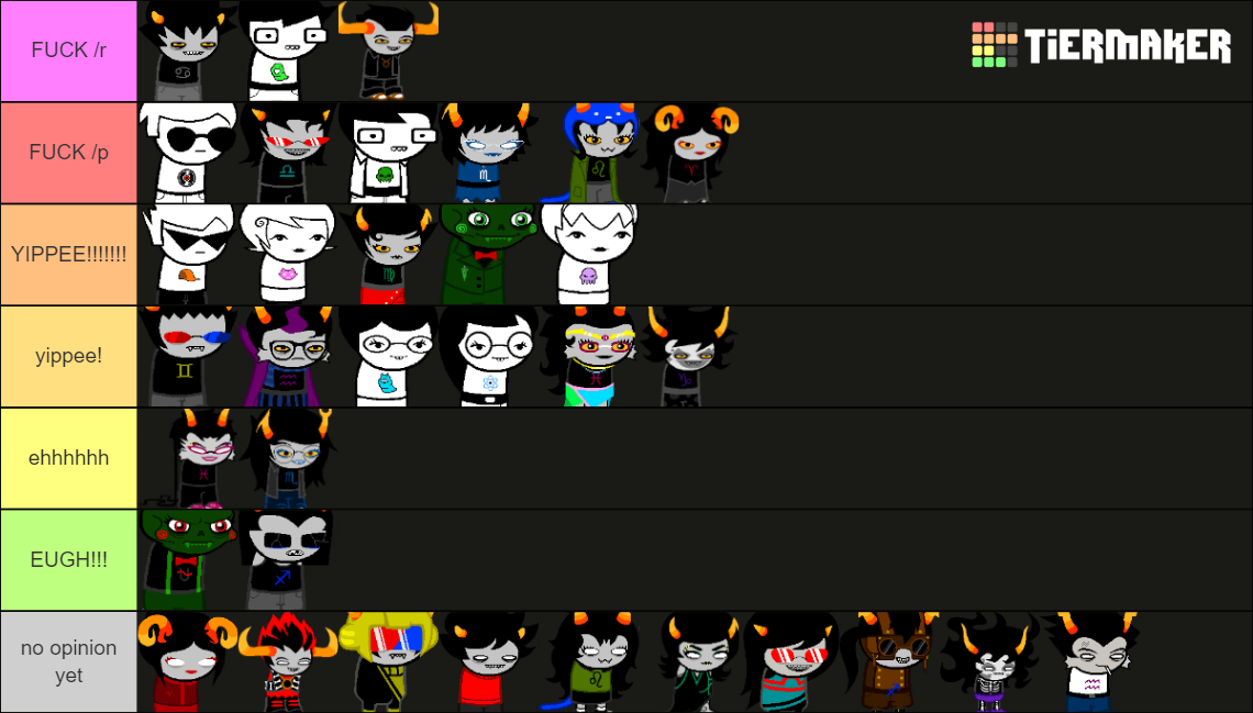 homestuck all kids, trolls, and cherub players Tier List (Community ...