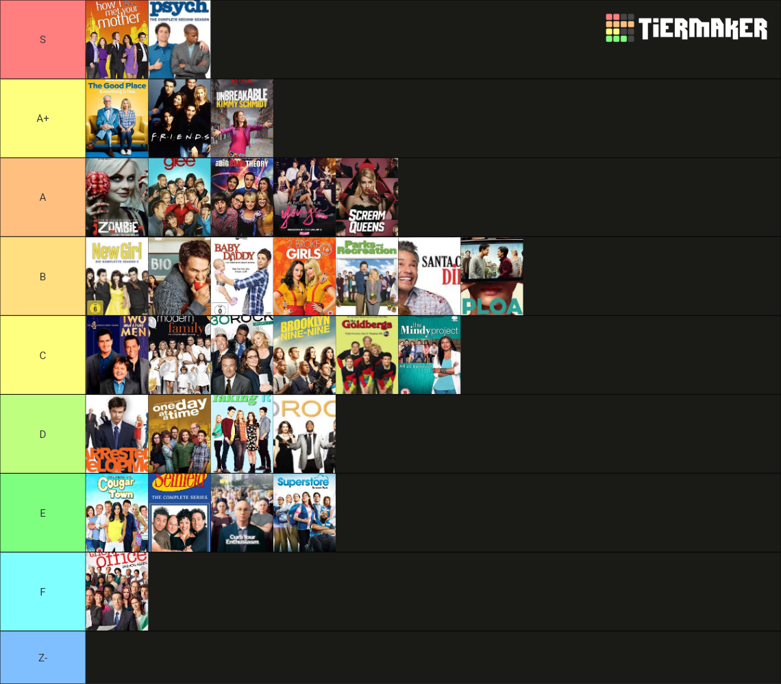 TV Shows Comedy (113 series) Series de comedia Tier List (Community ...