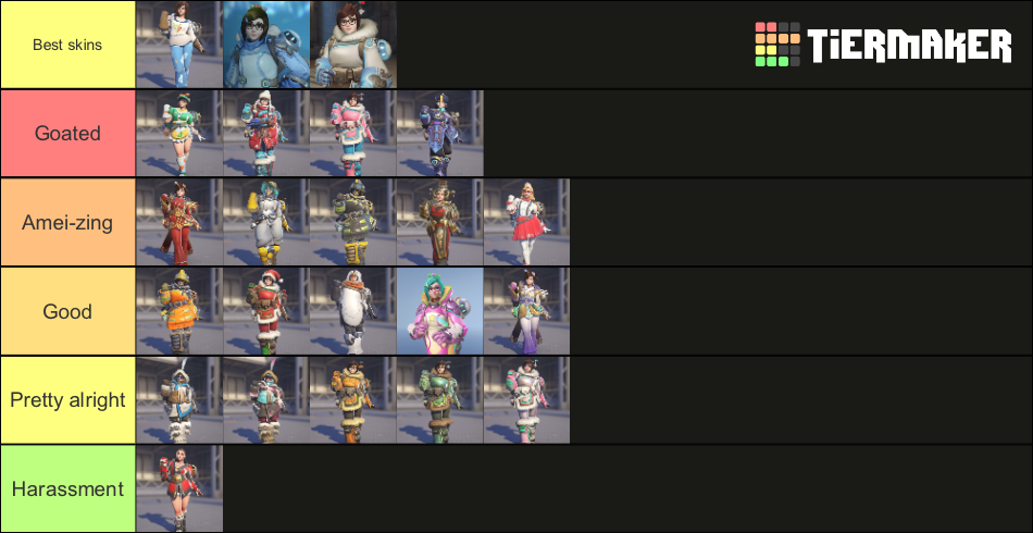 Mei skin tierlist(updated) Tier List (Community Rankings) - TierMaker