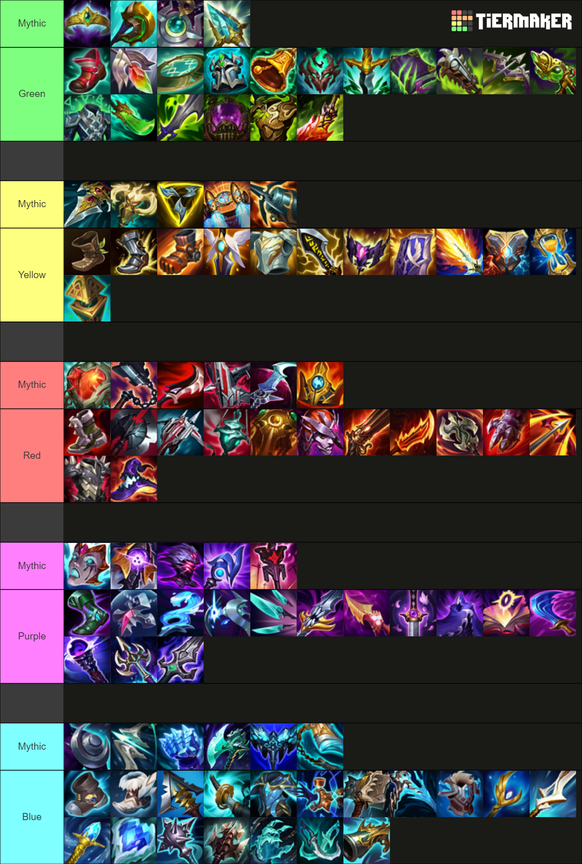 Items: LOL Tier List (Community Rankings) - TierMaker
