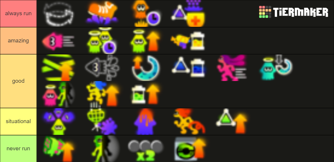 splatoon 3 gear ability (imo) Tier List (Community Rankings) - TierMaker
