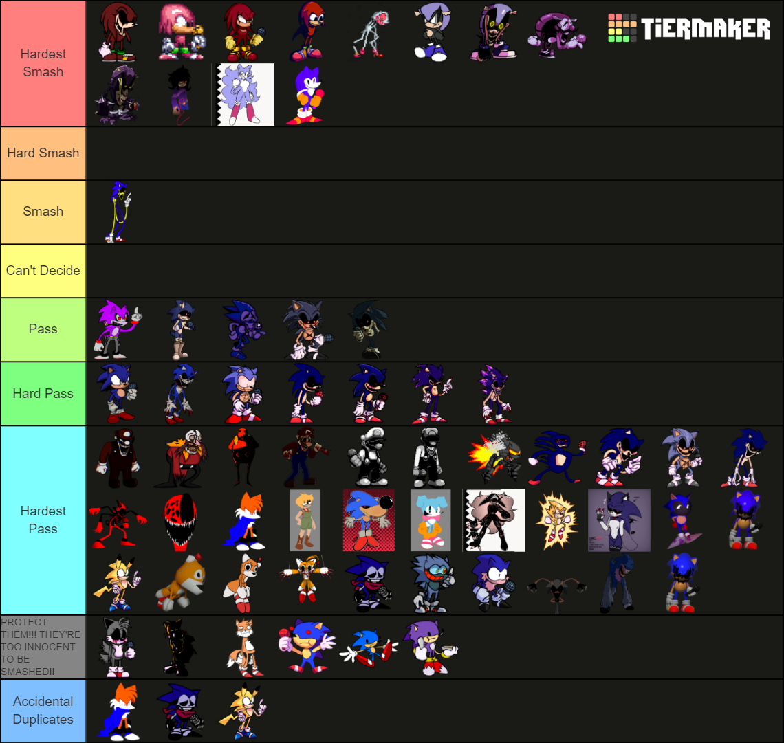 Fnf EXE Smash or Pass Tierlist Tier List (Community Rankings) - TierMaker