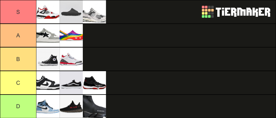 Shoe Tier List (Community Rankings) - TierMaker