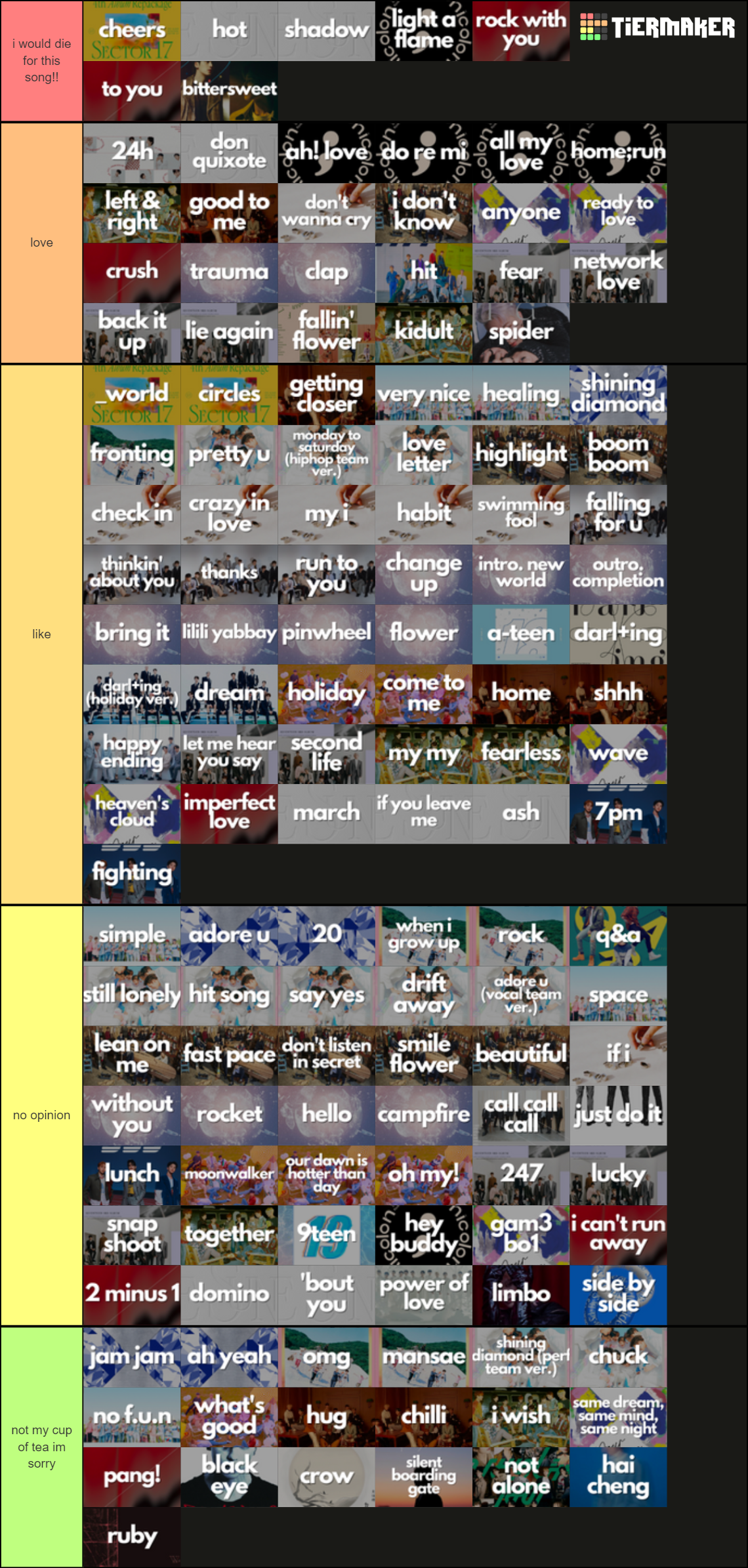 svt discography Tier List (Community Rankings) - TierMaker