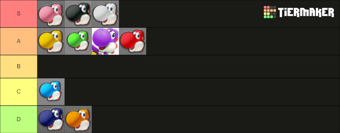 Yoshi Colors Tier List (Community Rankings) - TierMaker