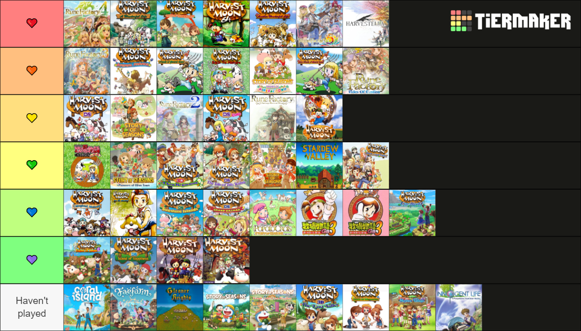 Farm Life Sim Games (Harvest Moon/Stardew Valley) Tier List (Community ...