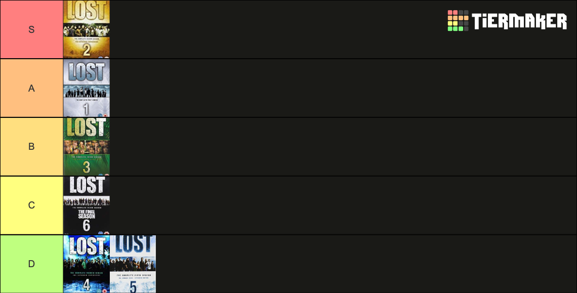 LOST seasons ranked Tier List (Community Rankings) - TierMaker