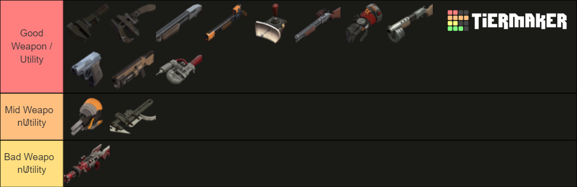Engineer Weapons Tier List (Community Rankings) - TierMaker
