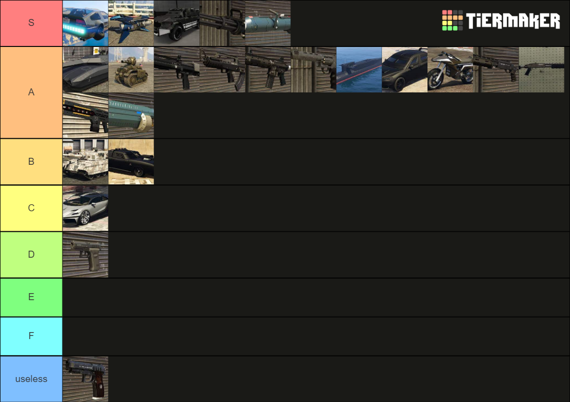 gta 5 weapons Tier List (Community Rankings) - TierMaker