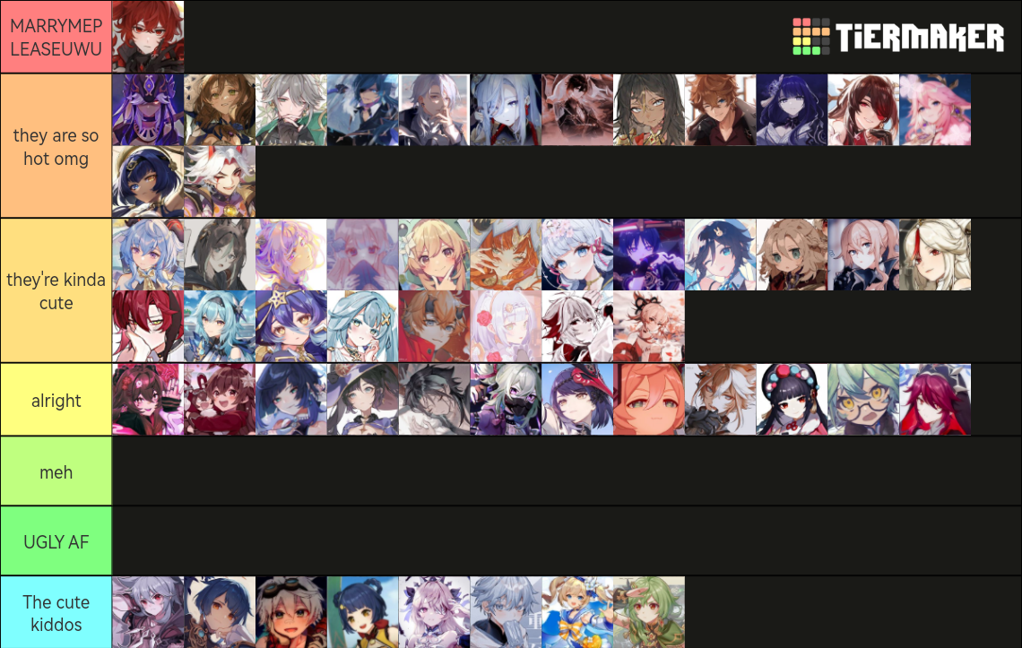 rate genshin characters! (simp addition) (3.4) Tier List (Community ...