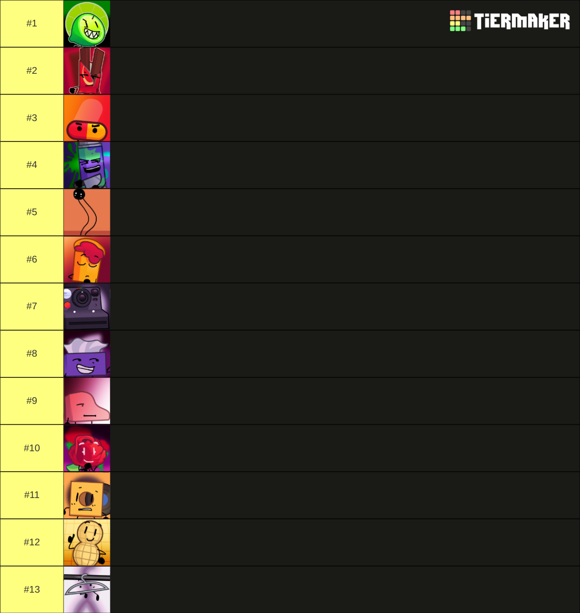 Burner Object Show Tier List (Community Rankings) - TierMaker
