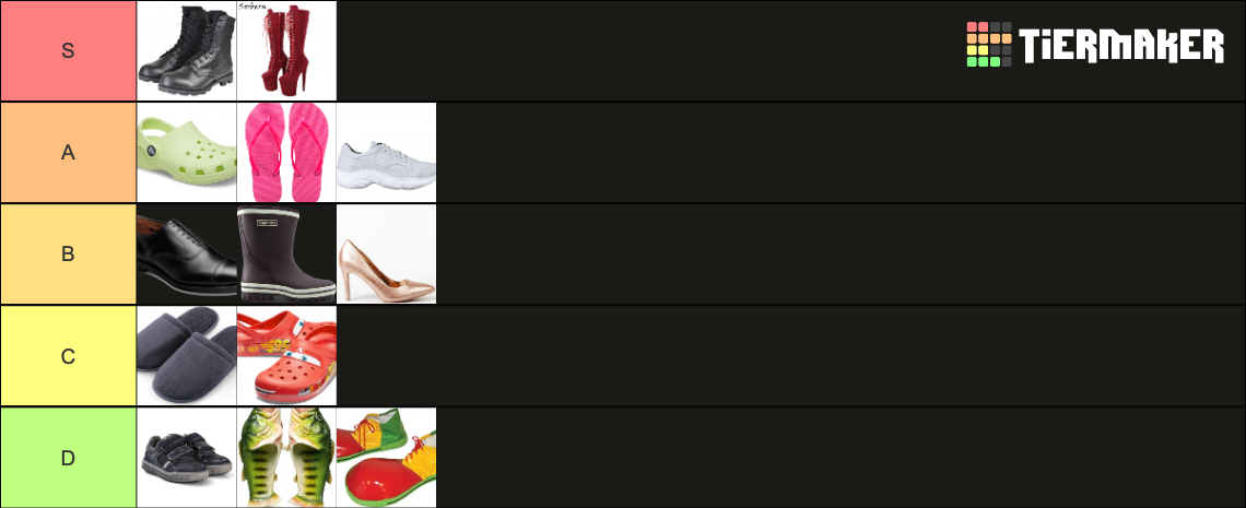 Shoe Tier List (Community Rankings) - TierMaker