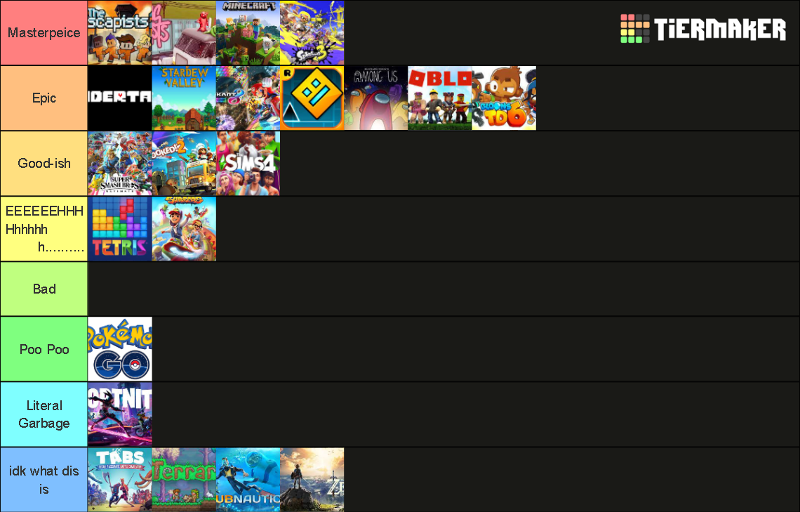 game(s). cool epic game(s). Tier List (Community Rankings) - TierMaker