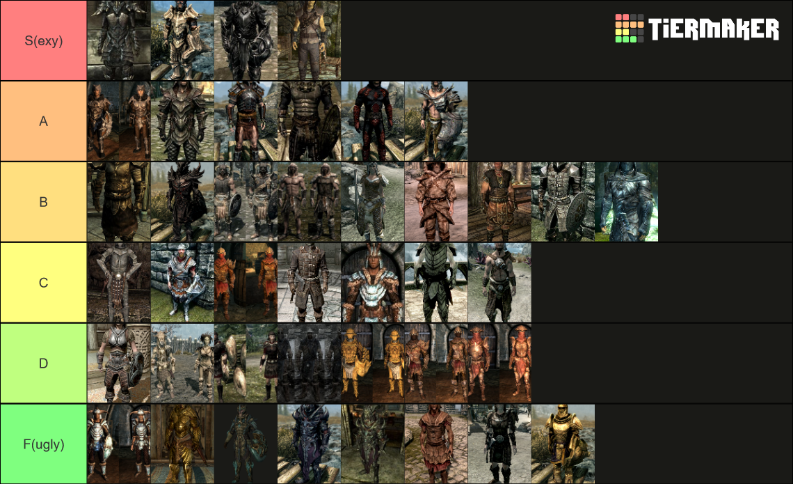 all skyrim armor sets Tier List (Community Rankings) - TierMaker