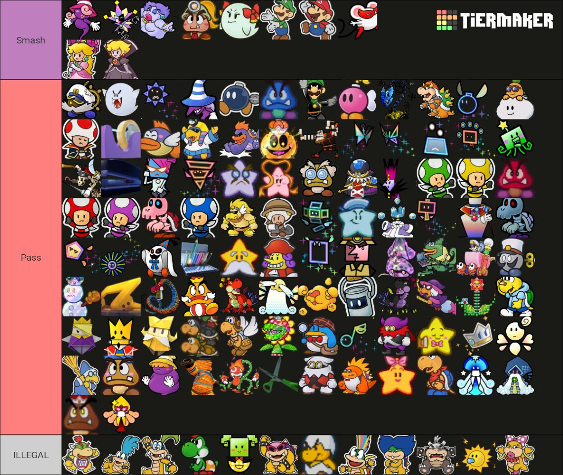 Paper Mario Characters Tier List (Community Rankings) - TierMaker