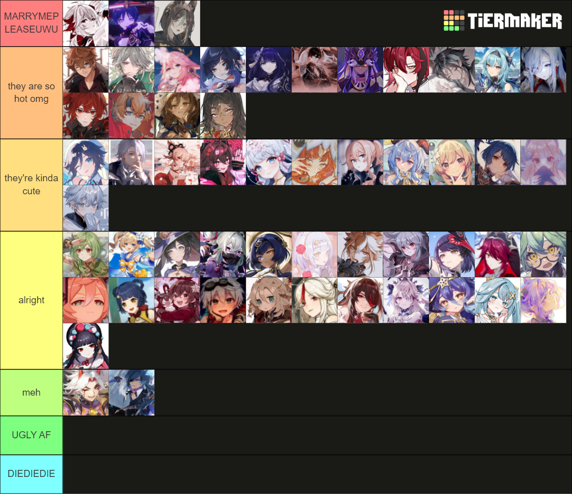 rate genshin characters! (simp addition) (3.4) Tier List (Community ...