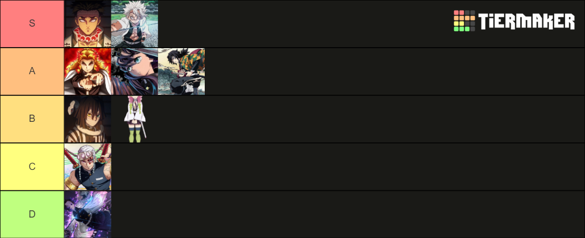 Demon slayer Hashira ranking Tier List (Community Rankings) - TierMaker