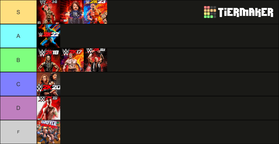 WWE 2k Games ranked Tier List (Community Rankings) - TierMaker