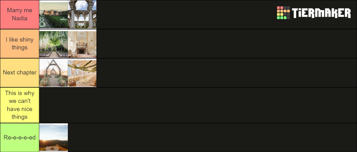 Wedding venue Tier List (Community Rankings) - TierMaker